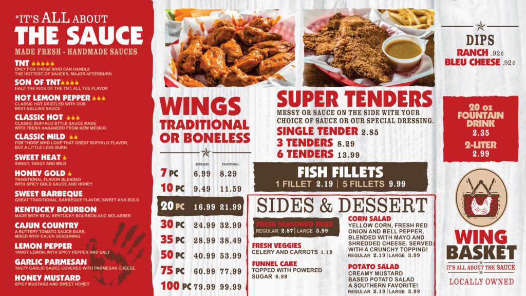Online Menu | Chicken Tenders and Fries | WingBasket